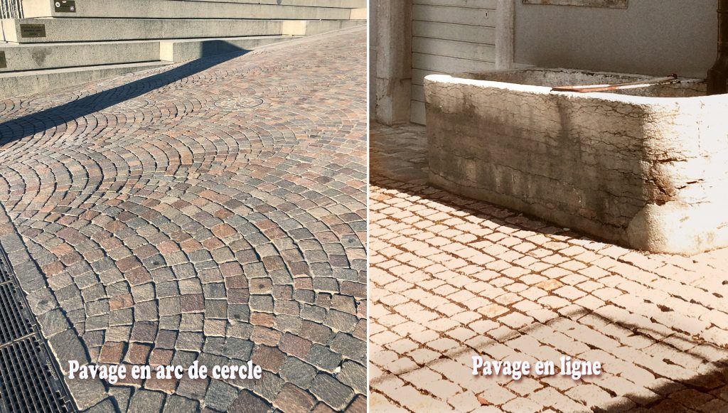 Quelle différence entre le pavage en lignes et le pavage en arc de cercle?
